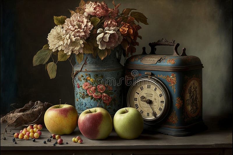 Nostalgic Antique Vintage Still Life with Old Vintage Objects. Ai ...
