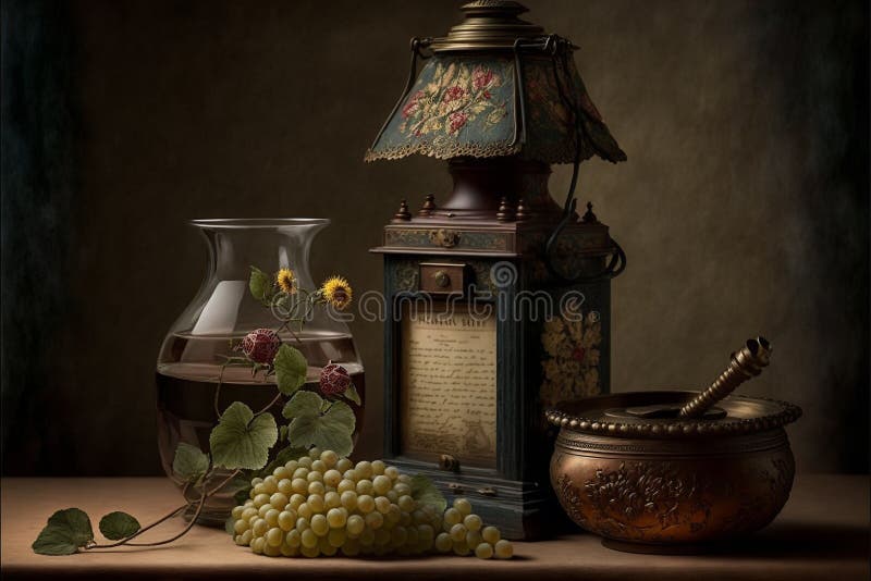 Nostalgic Antique Vintage Still Life with Old Vintage Objects. Ai ...