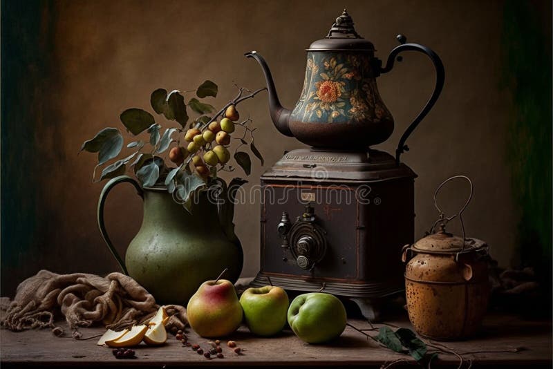 Nostalgic Antique Vintage Still Life with Old Vintage Objects. Ai ...
