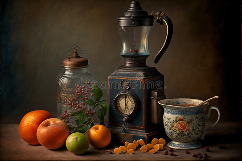 Nostalgic Antique Vintage Still Life with Old Vintage Objects. Ai ...