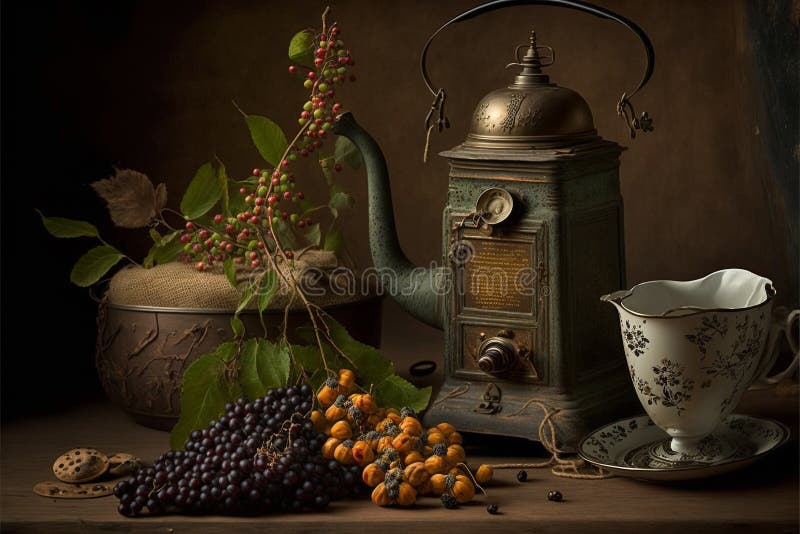 Nostalgic Antique Vintage Still Life with Old Vintage Objects. Ai ...