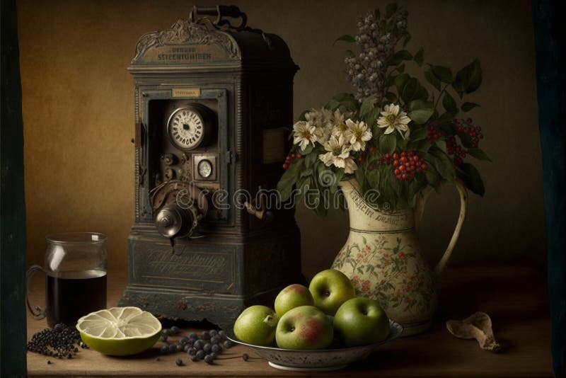 Nostalgic Antique Vintage Still Life with Old Vintage Objects. Ai ...