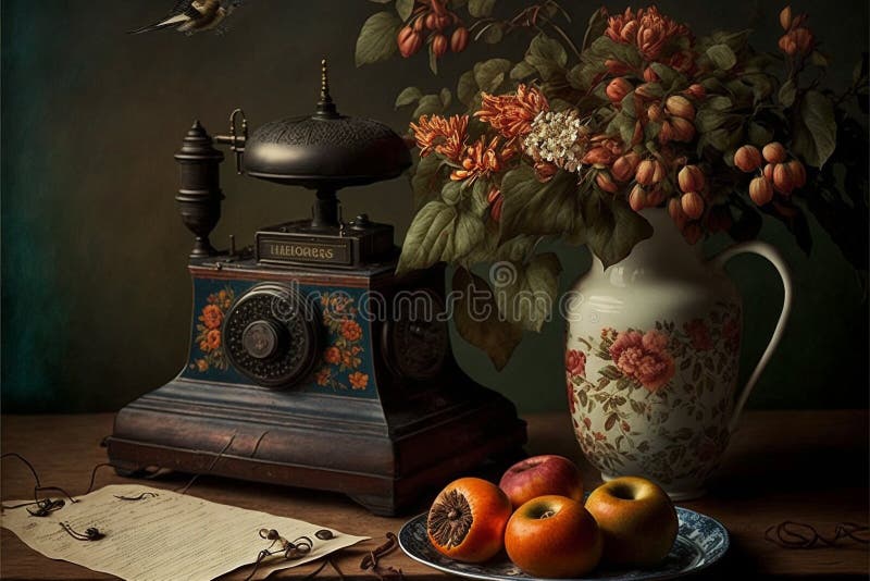 Nostalgic Antique Vintage Still Life with Old Vintage Objects. Ai ...