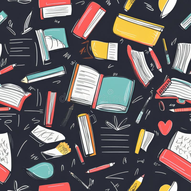 A Nostalgic Back-to-school Pattern with Books, Chalkboards, and ...