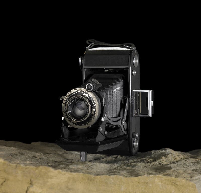 Nostalgic Camera on Stone Surface Stock Image - Image of still ...