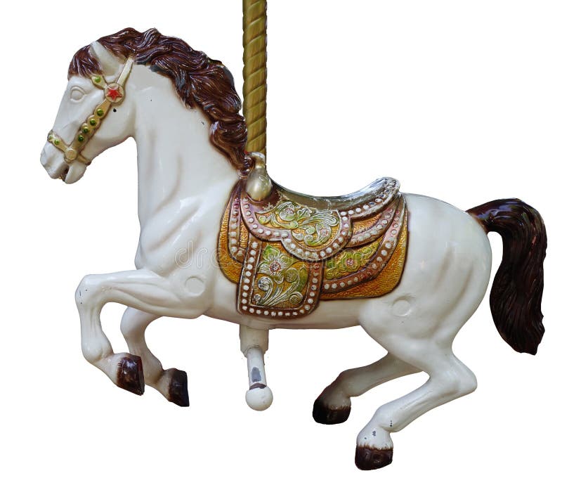 Nostalgic carousel horse stock image. Image of white - 338014019