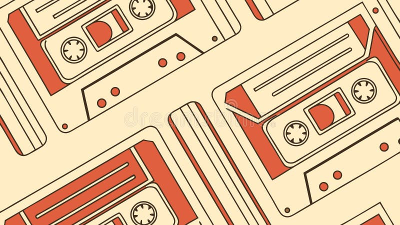 Nostalgic Cassette Tape Seamless Pattern, Retro Audio Vibes, Vector ...