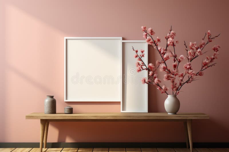 Nostalgic Charm: Room Mockup in 1900 Style with Blank Frame on the Wall ...