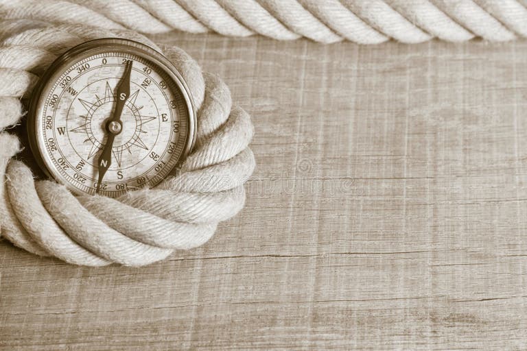 Nostalgic compass and rope stock image. Image of sail - 35318783