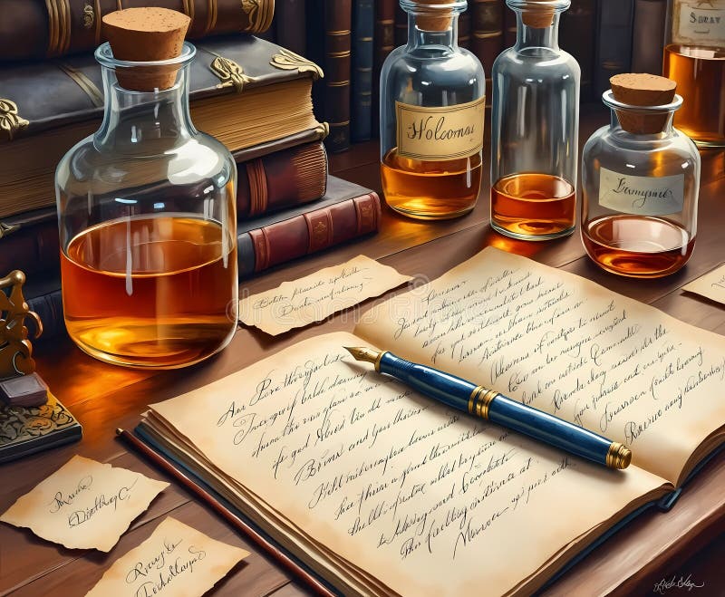 Vintage Writing and Reading Still Life Stock Illustration ...