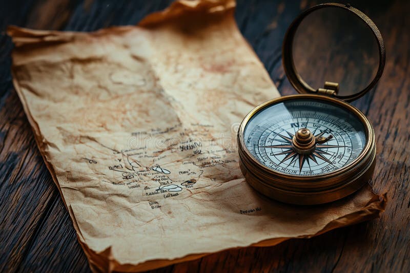 A Nostalgic Depiction of Retro Navigation Tools, Emphasizing Their ...