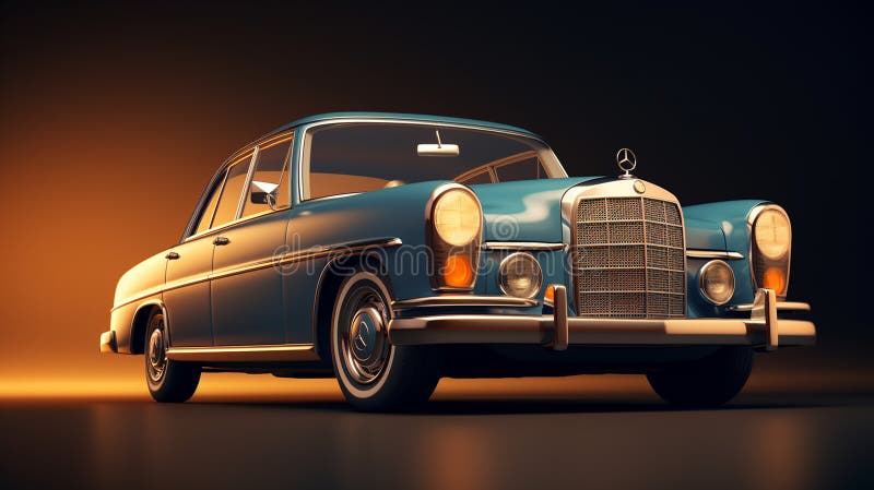 Nostalgic Drive Vintage Car Closeup Stock Illustration - Illustration ...