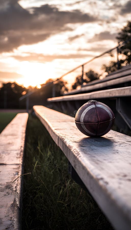 Nostalgic Football Scene at Sunset Stock Illustration - Illustration of ...