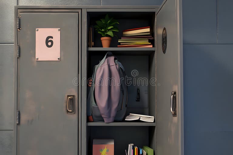 Nostalgic Glimpse into a Classic High School Locker Showcasing Books ...