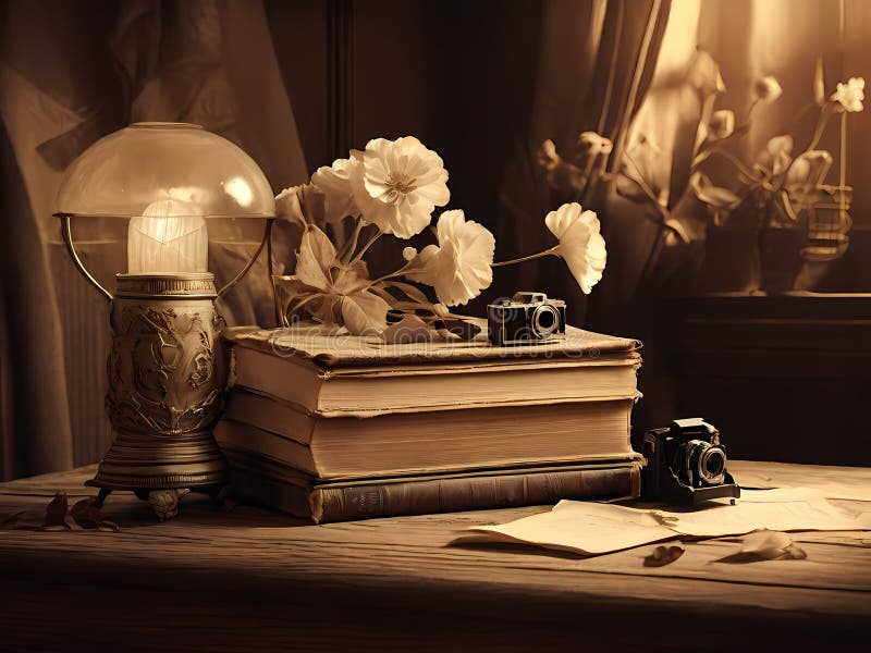 Nostalgic Glow a Vintage Still Life of Memories Stock Image - Image of ...