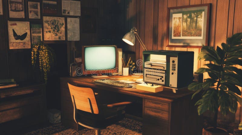 Nostalgic Home Office a Warm and Inviting Vintage Workspace with ...