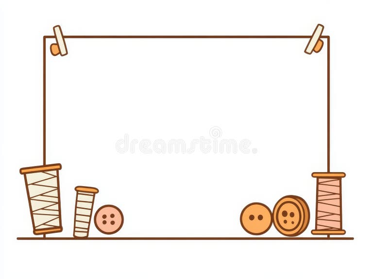 A Nostalgic Horizontal Frame with Buttons and a Thread Spool, Great for ...