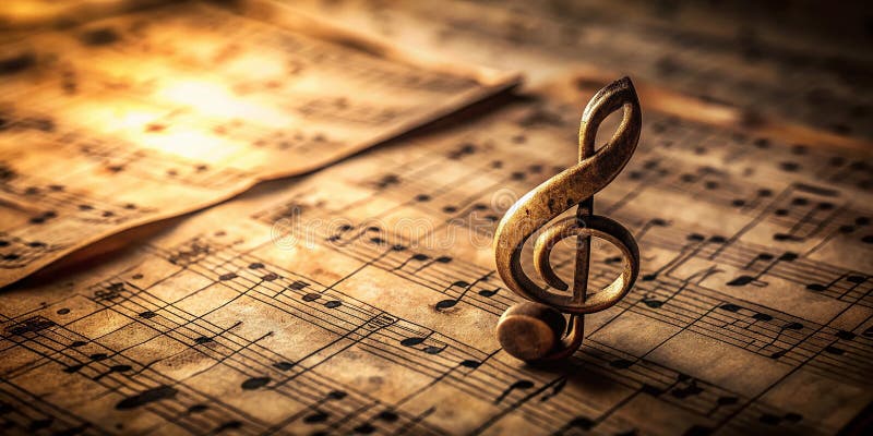 Nostalgic Melody Exploring Vintage Music Notes in a Retro Photographic ...