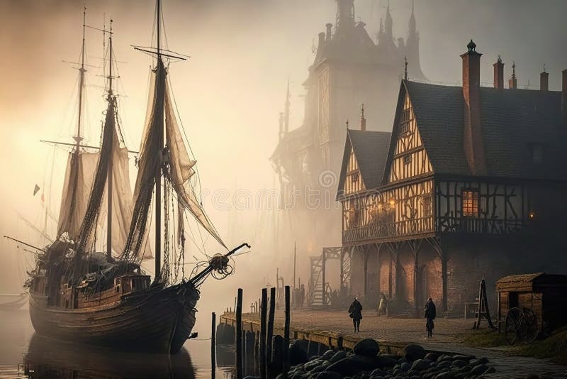 Medieval Port City Stock Illustrations – 260 Medieval Port City Stock ...