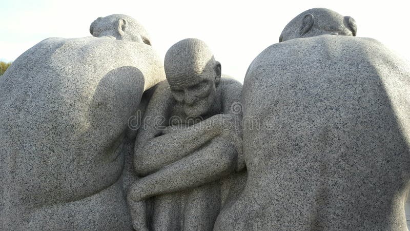 Sculpture of a Sad Old Man in Frogner Park Editorial Stock Image ...