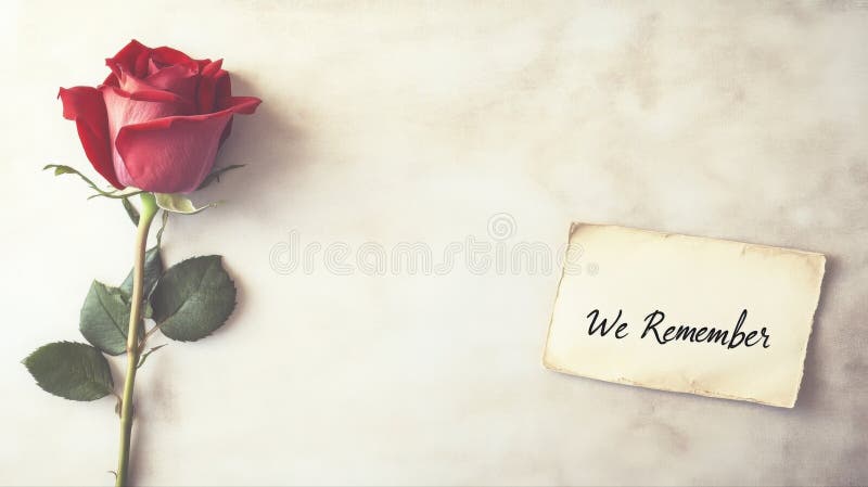 Nostalgic Patriot Day Tribute with Handwritten Note and Red Rose ...