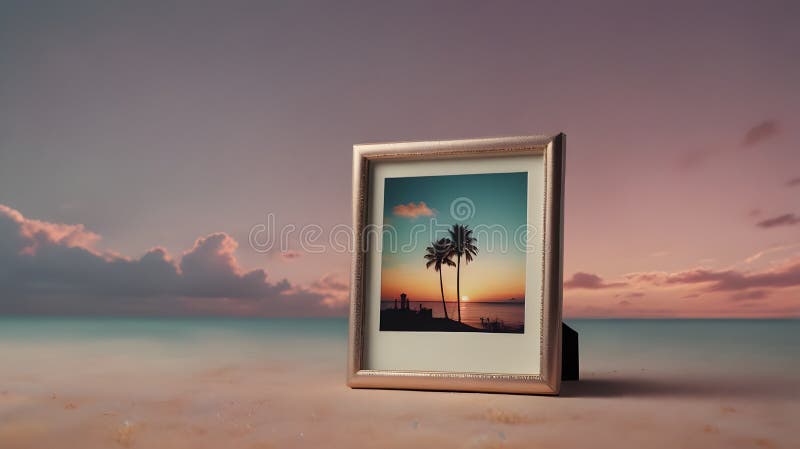 A Nostalgic Polaroid Photo Frame Floating in a Dreamy Pastel Background ...