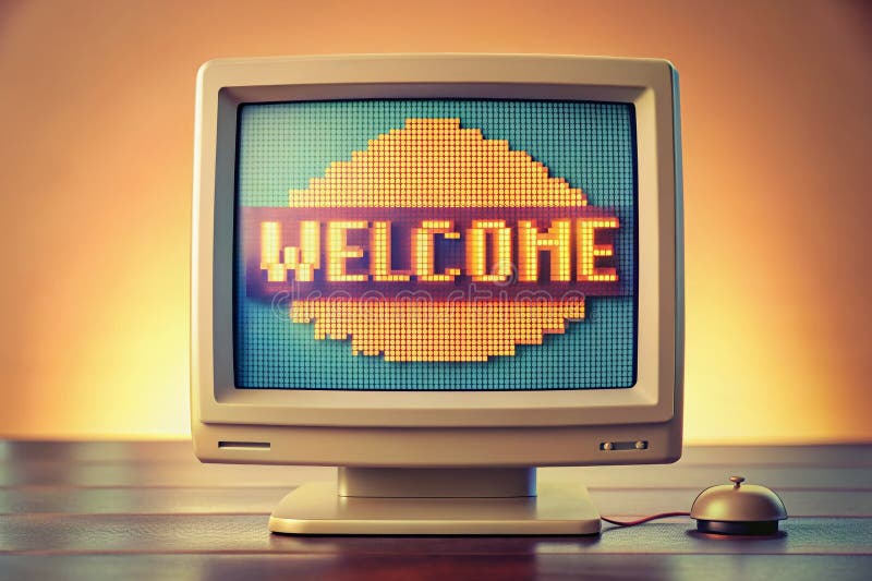 Nostalgic PowerUp Animation a Retro Computer Screen Boot Sequence with ...