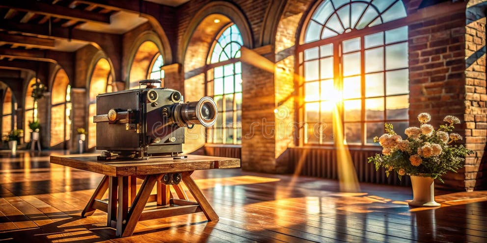 Nostalgic Retro Slide Projector Illuminates Aged Architectural Space a ...