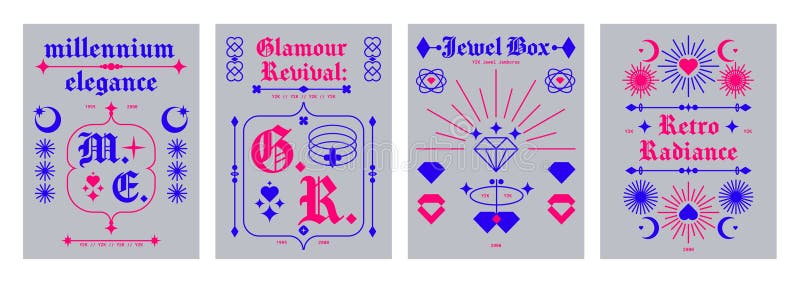 Nostalgic Retro Style Banners Set Stock Vector - Illustration of text ...