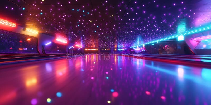 Nostalgic Roller Disco Night with Bright Neon Lights for a Groovy Retro ...