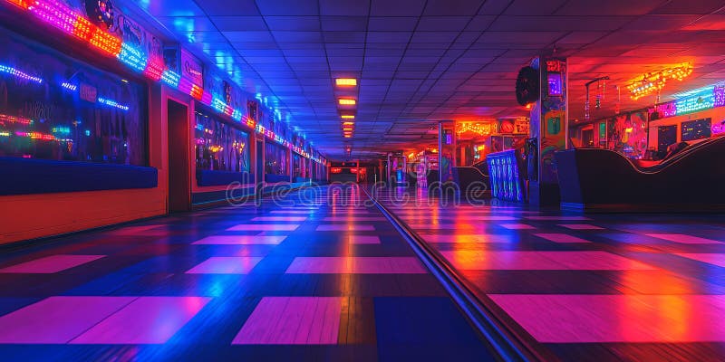 Nostalgic Roller Disco Night with Bright Neon Lights for a Groovy Retro ...