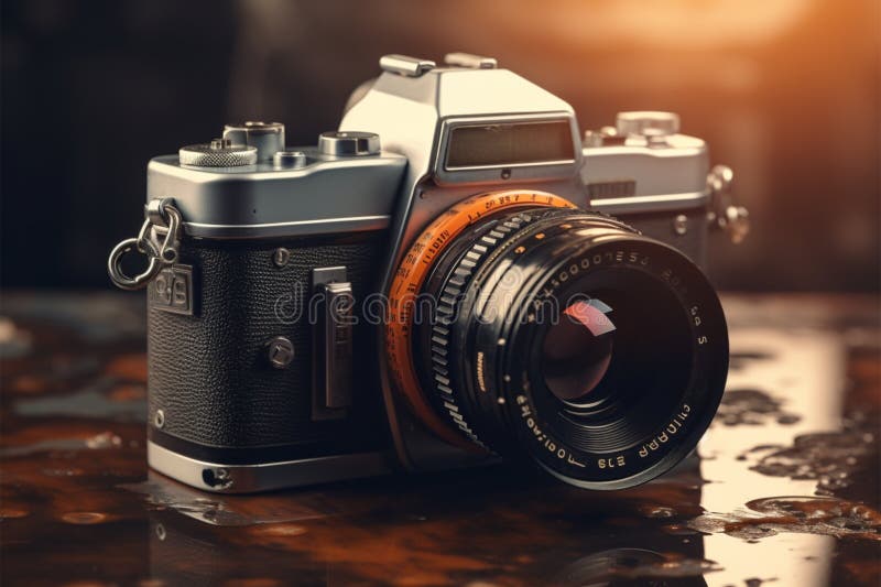 Nostalgic 90s Concept Vintage Camera on Retro Filtered Background ...