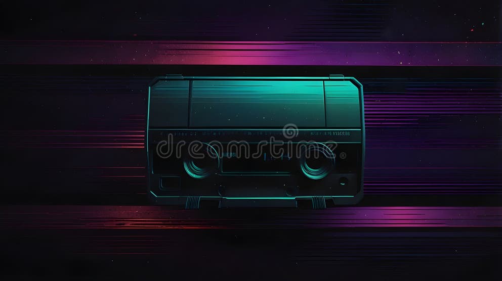 A Nostalgic 90s VHS-style Background with Subtle Static and Glitch ...