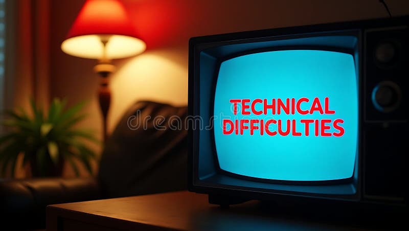 Nostalgic Scene of a TV Error Message Saying Technical Difficulties ...