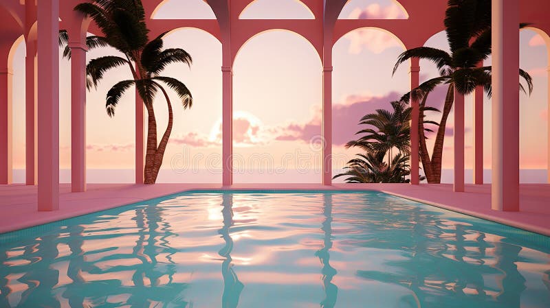 Nostalgic Serenity Liminal Space 1990s Style 3D Computer Graphics ...