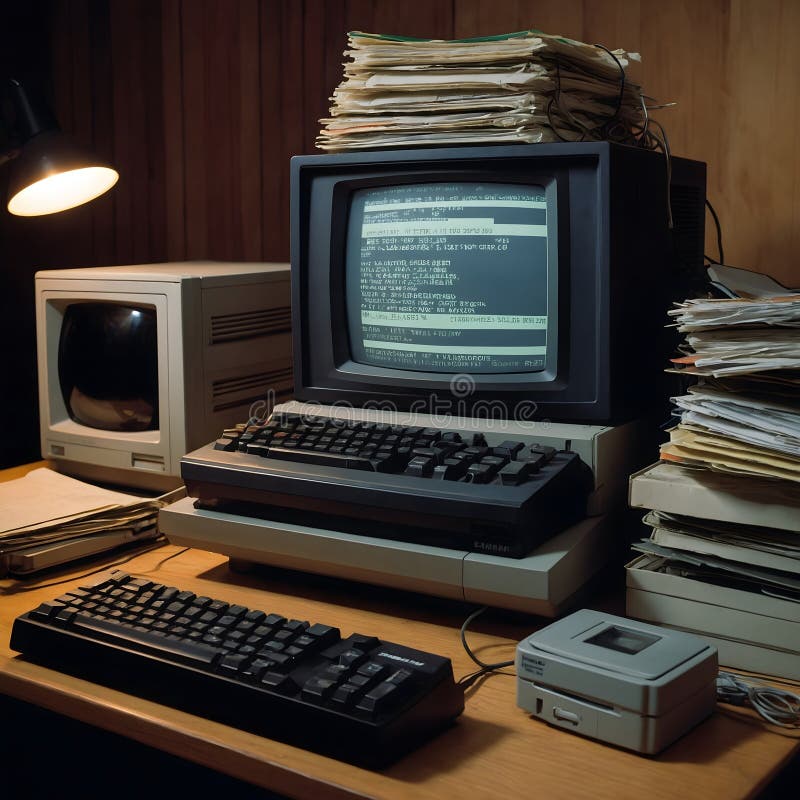 Nostalgic Setup with Early Web Pages and Dial-Up Modem Stock Photo ...