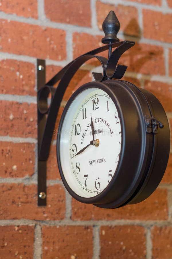 Nostalgic station clock stock photo. Image of brick, chronological ...