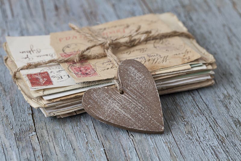 Nostalgic Still Life with Old Letters Stock Image - Image of rope, wood ...