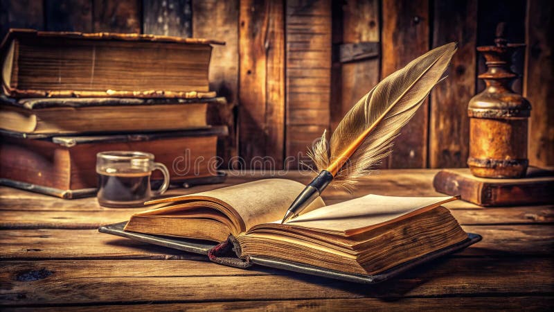 Nostalgic Study Session Exploring a Vintage Workbook Aged Paper and a ...