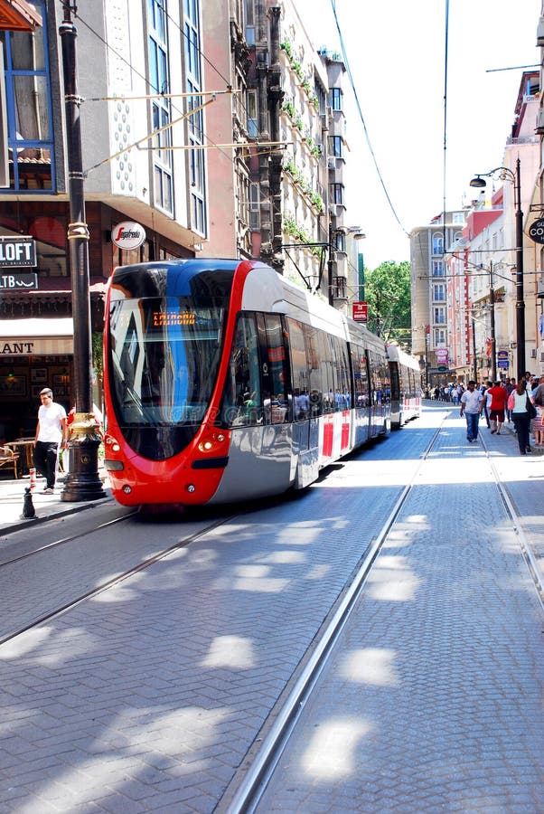 Nostalgic Trams of Beyoglu, Istanbul Editorial Stock Photo - Image of ...