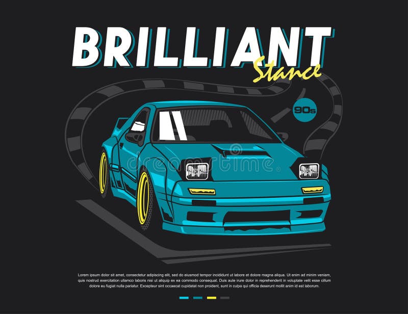 Nostalgic Vibes 90s Car Illustration Vector Graphic Stock Vector ...