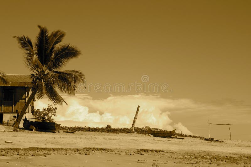 Sepia Beach stock photo. Image of sand, antique, holiday - 297884