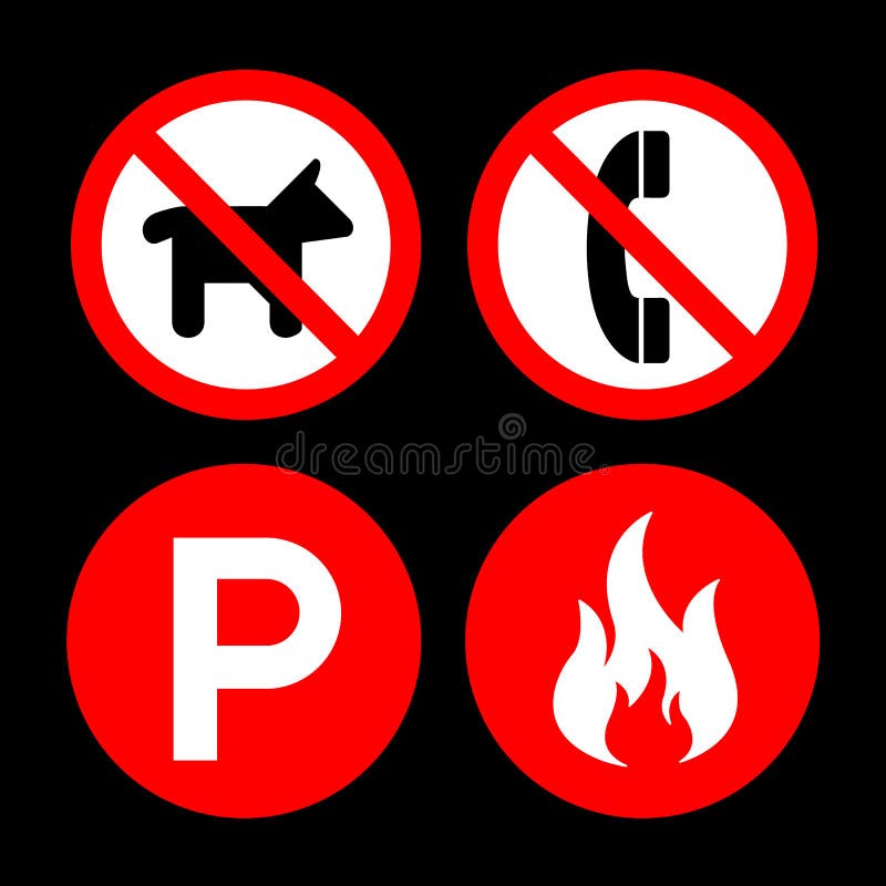 Not Allow and Don T Icons Set Great for Any Use. Vector EPS10 Stock ...
