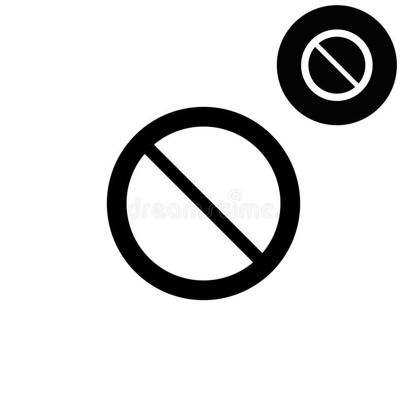 Not Allowed Sign - White Vector Icon Stock Vector - Illustration of ...