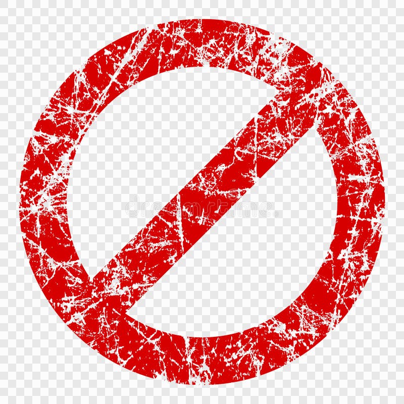 Ban Sign. Red Icon on Transparent Background Stock Vector ...