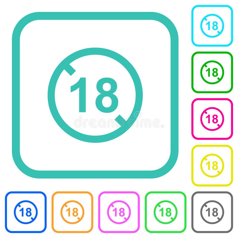 Not Allowed Under 18 Vivid Colored Flat Icons Stock Vector ...