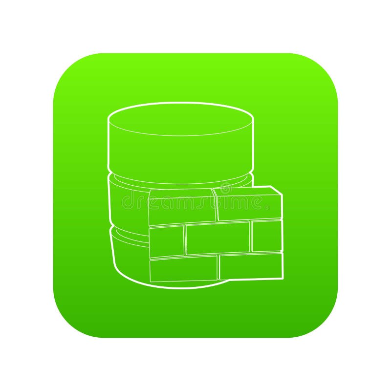 Not Available Database Icon Green Vector Stock Vector - Illustration of ...