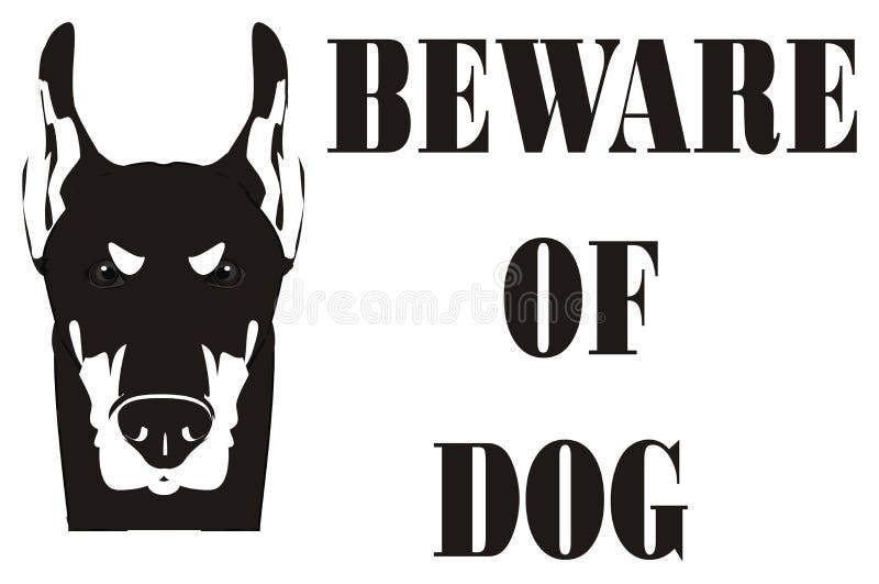 Not colored dog woth words stock illustration. Illustration of beware ...