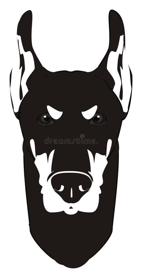 Not colored face of dog stock illustration. Illustration of attention ...
