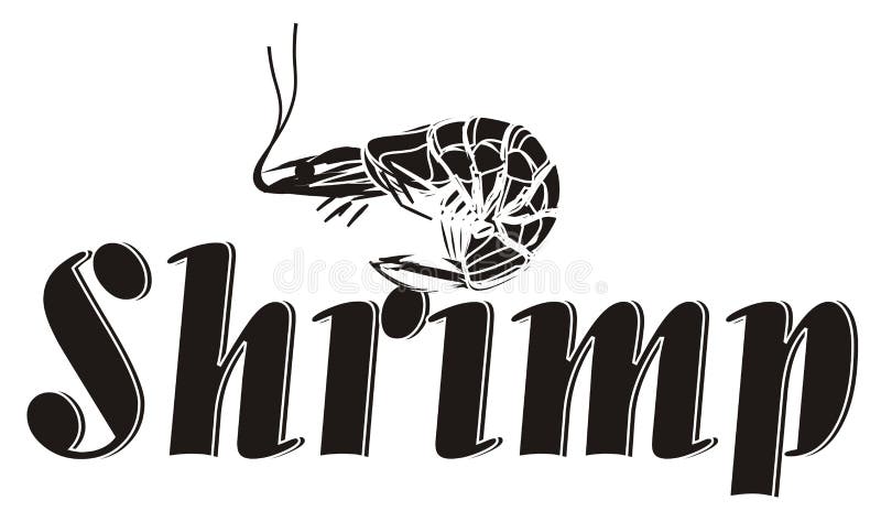 Not Colored Shrimp and Letters Stock Illustration - Illustration of ...